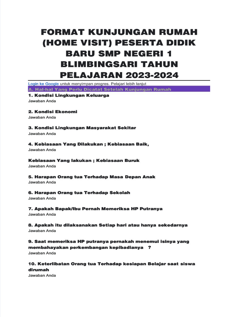 Kunjungan Rumah | PDF