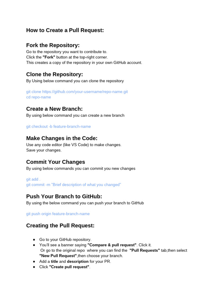 How To Create A Pull Request | PDF