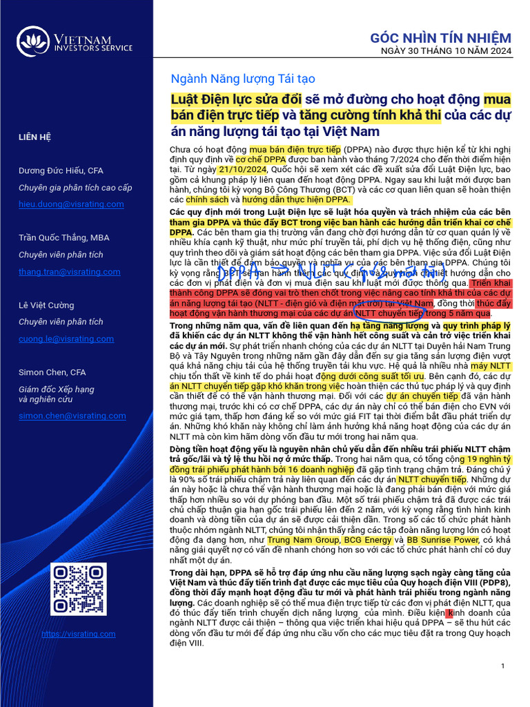 VIS Rating DPPA Va Nang Luong Tai Tao 30102024 | PDF