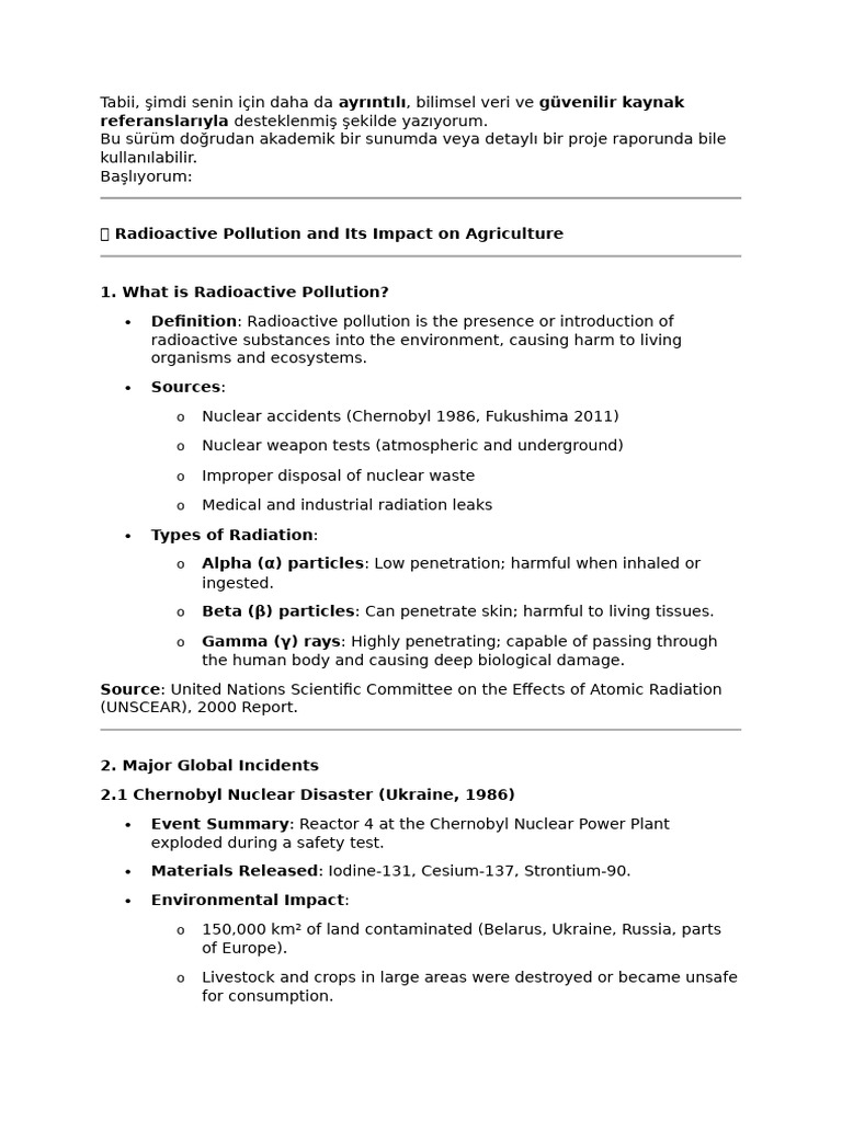Radioactive Pollution's Impact on Agriculture | PDF | Radioactive ...
