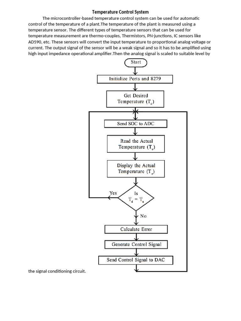 Temperature Control System | PDF | Sensor | Amplifier