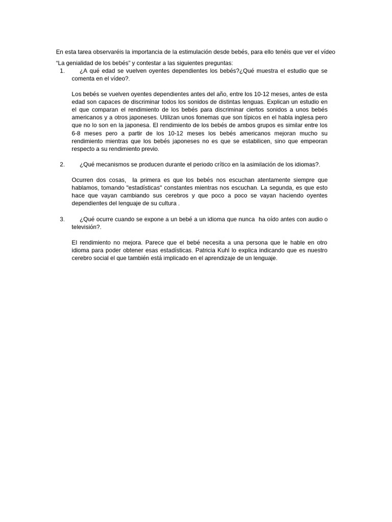 Tarea UD7 - Bebés | PDF