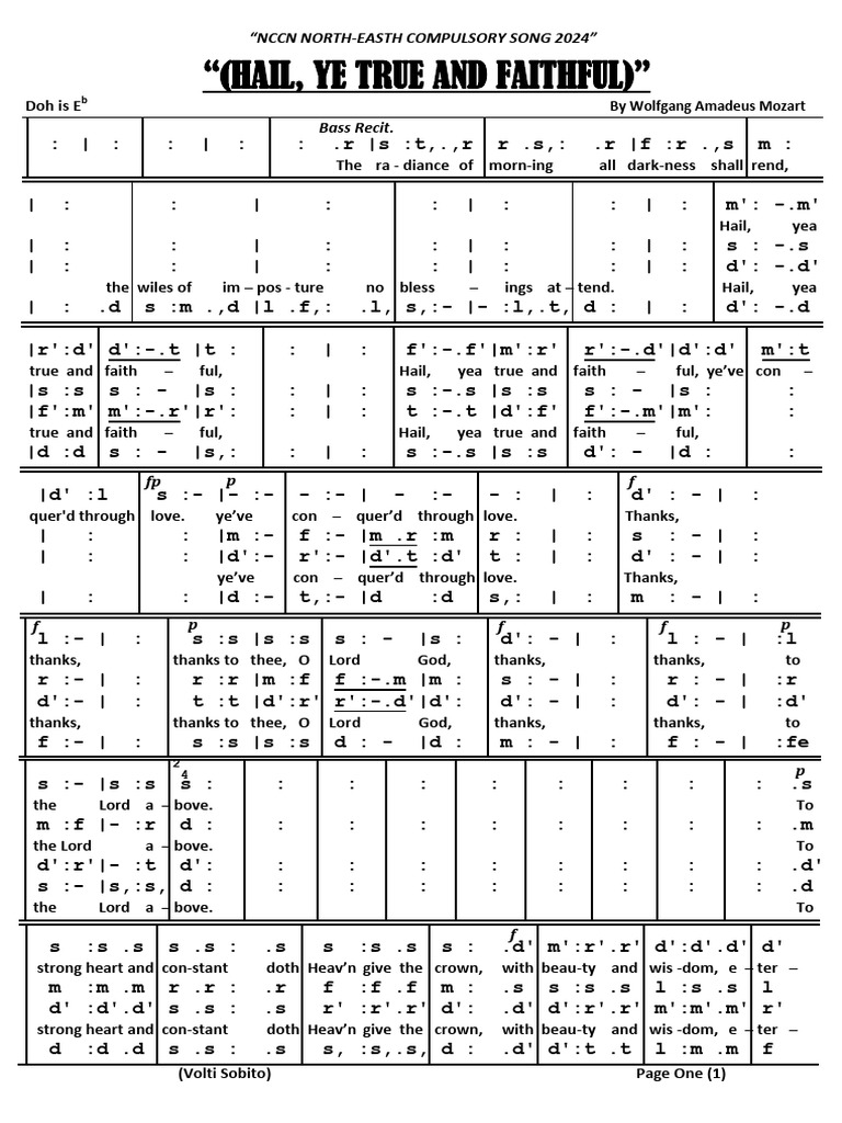 Hail, Ye True and Faithful | PDF