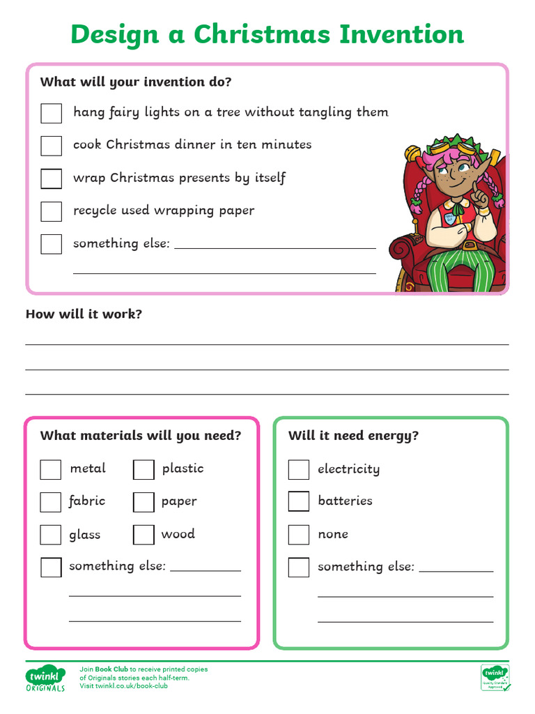 Design A Christmas Invention Activity Sheet | PDF