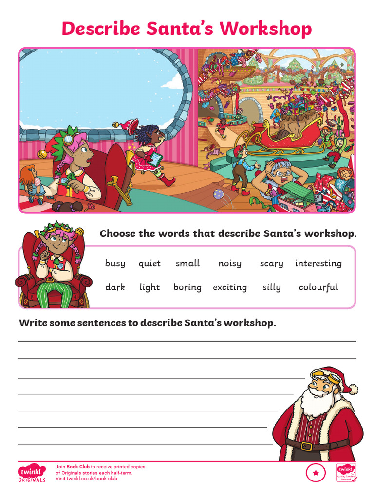1. Describe Santas Workshop Writing Activity | PDF