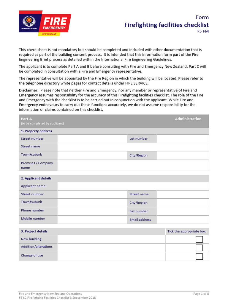 F5 SC Firefighting Facilities Checklist | PDF | Firefighting | Safety