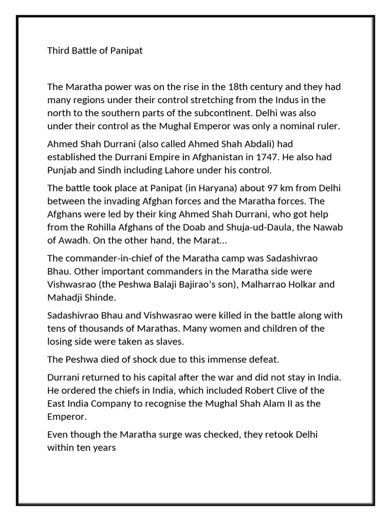 battle of panipat | PDF