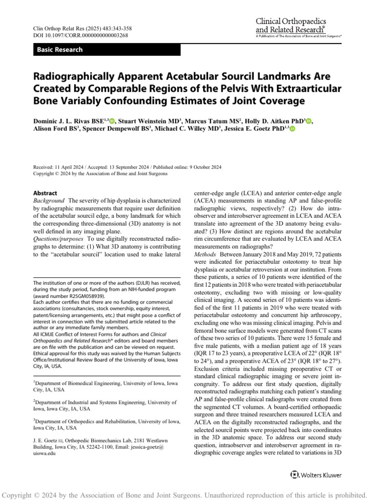 Acetabular Sourcil in Hip Dysplasia Analysis | PDF | Hip | Pelvis