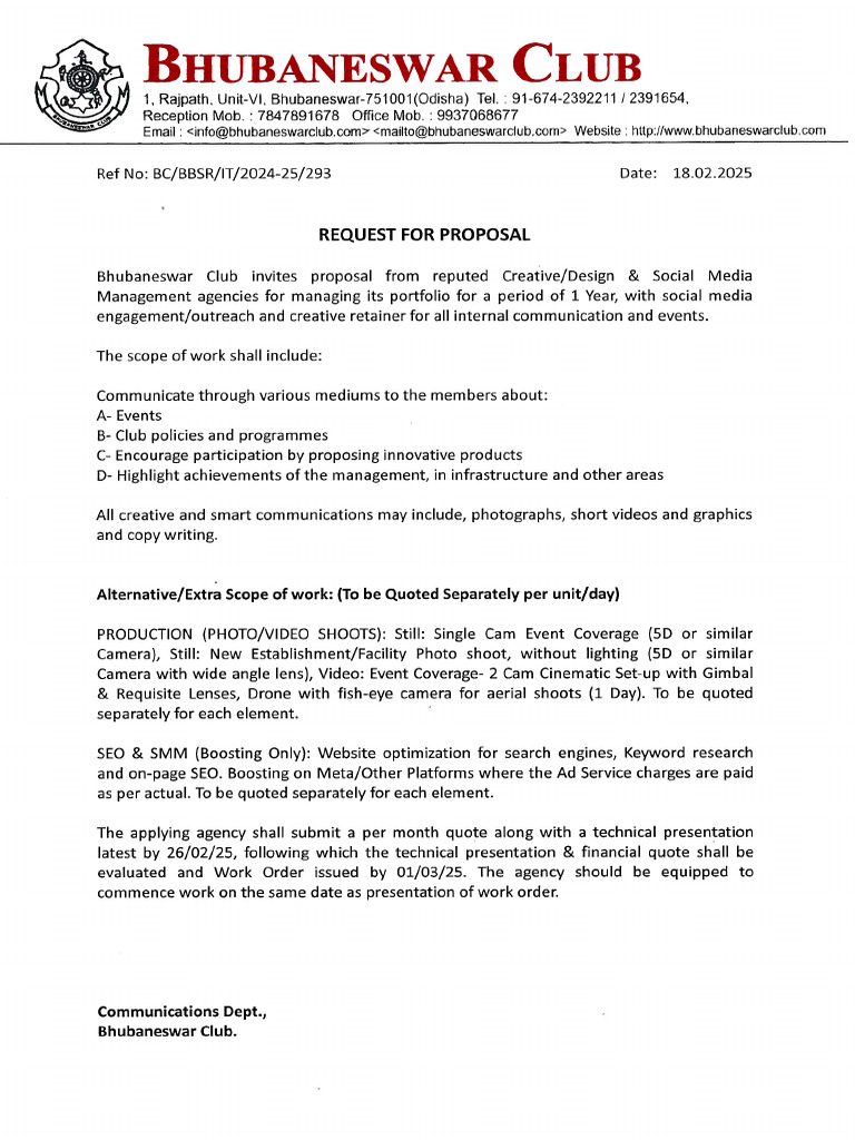 Request For Proposal | PDF