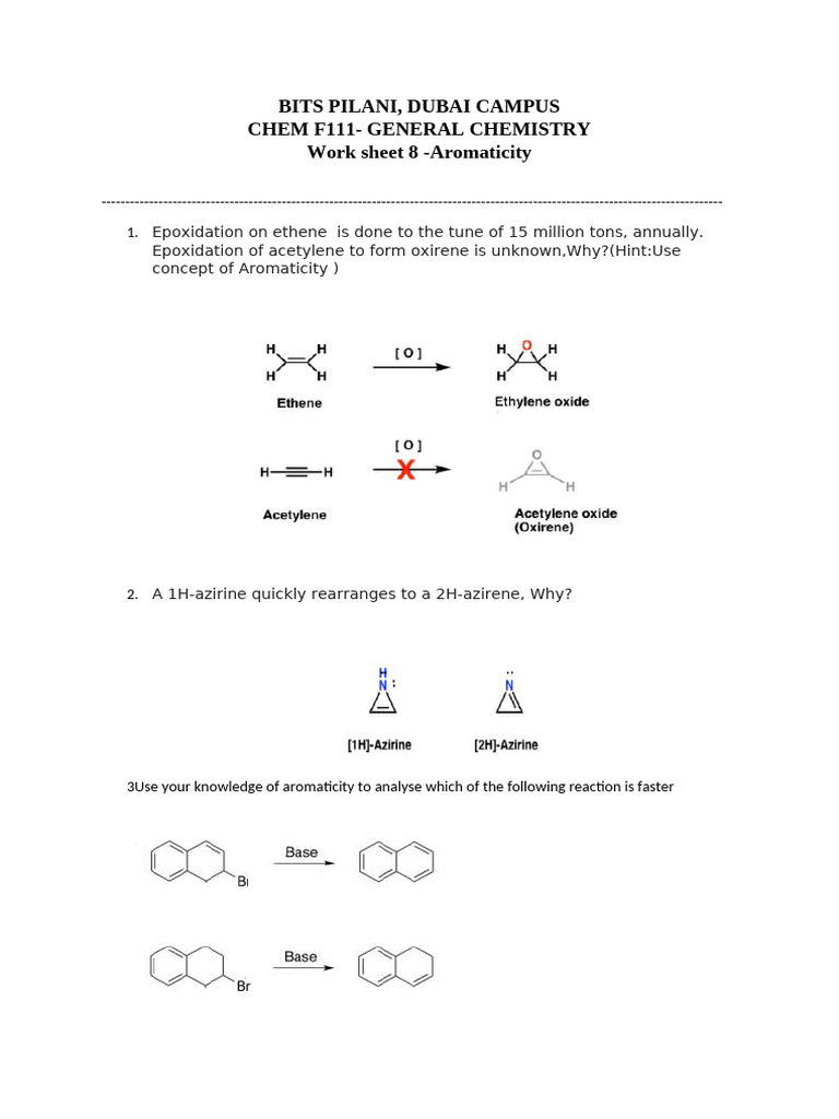 Tut 8 Aromaticity | PDF
