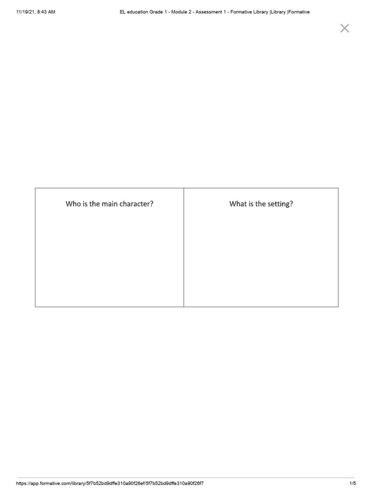 Grade 1 EL Education Assessment 1 | PDF