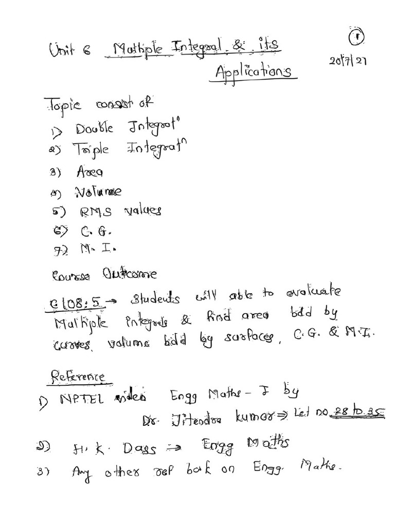 Unit 3 Multiple Integral | PDF