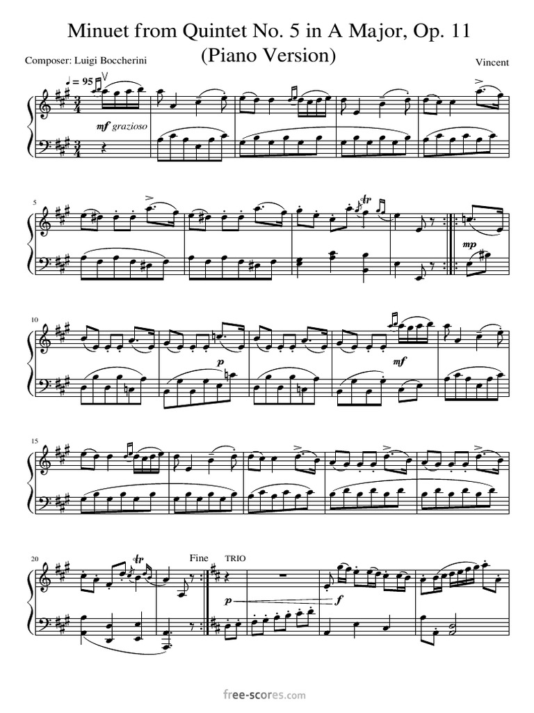 BOCHERINI - Minuet | PDF | Luigi Boccherini | Classical Music