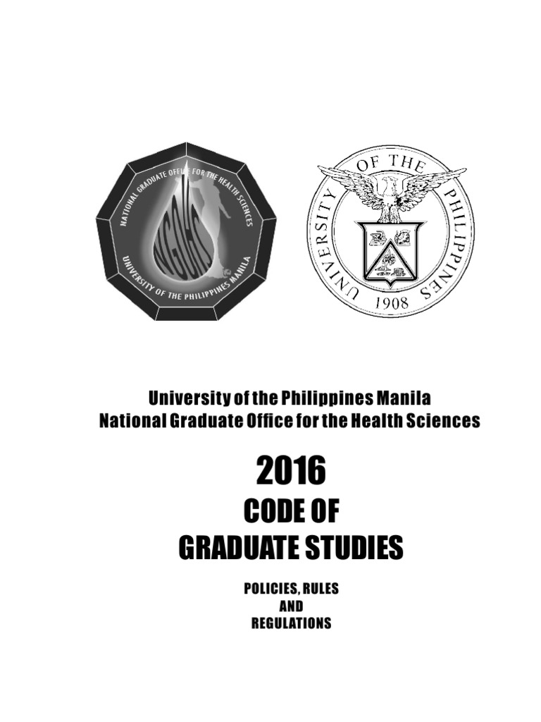 Code of Graduate Studies: University of The Philippines Manila National ...