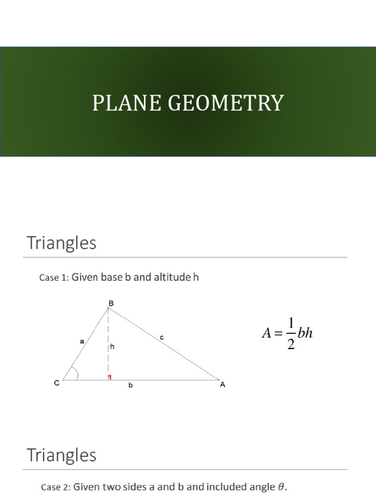Lecture 03 - Plane, Solid and Analytic Geometry | PDF | Area | Sphere