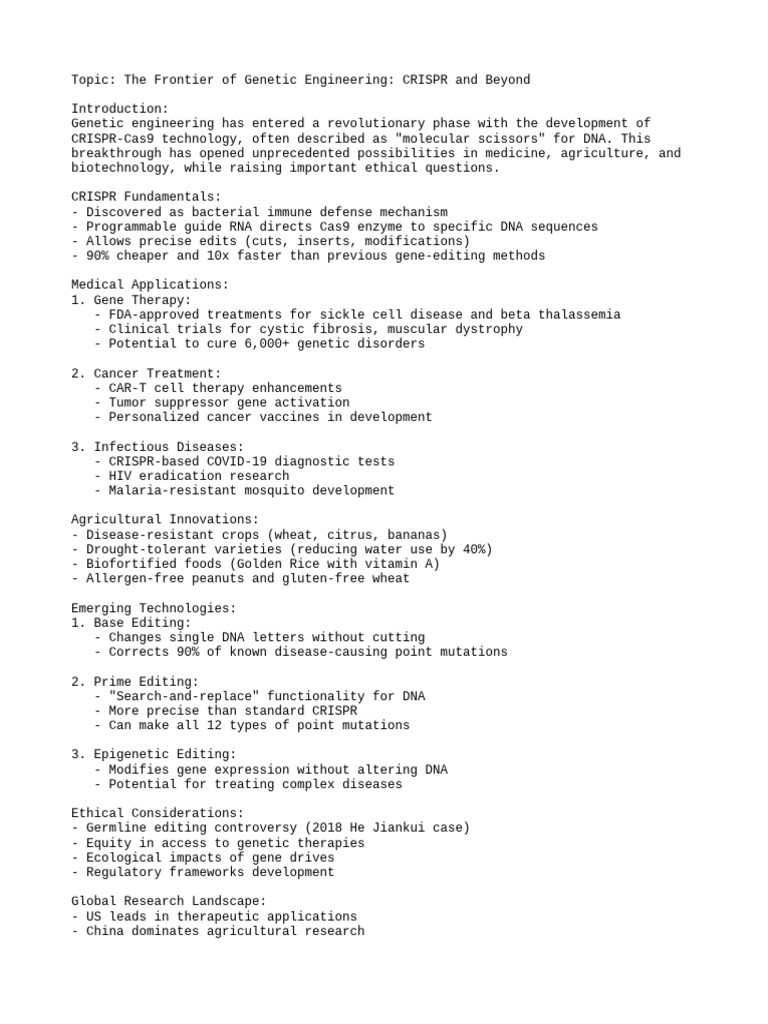 CRISPR: Revolutionizing Genetic Engineering | PDF | Gene Therapy ...