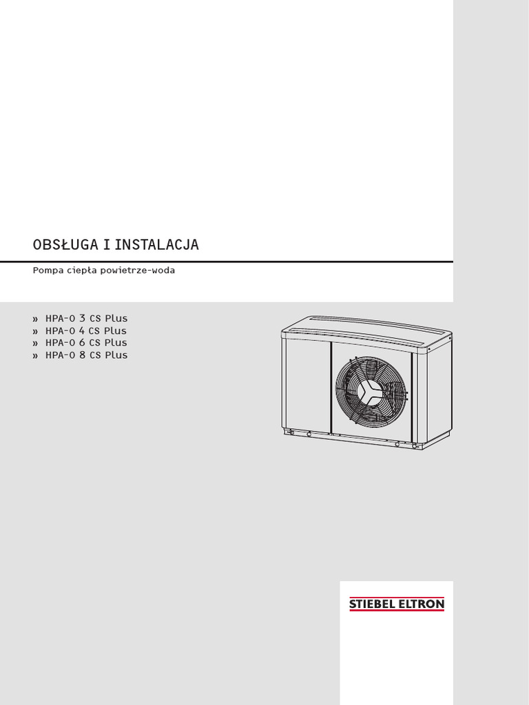 HPA-O CS Plus - Pompa ciepla - obsluga i instalacja | PDF