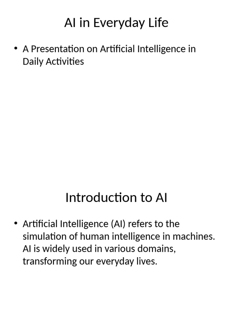 AI's Impact on Daily Life Explained | PDF
