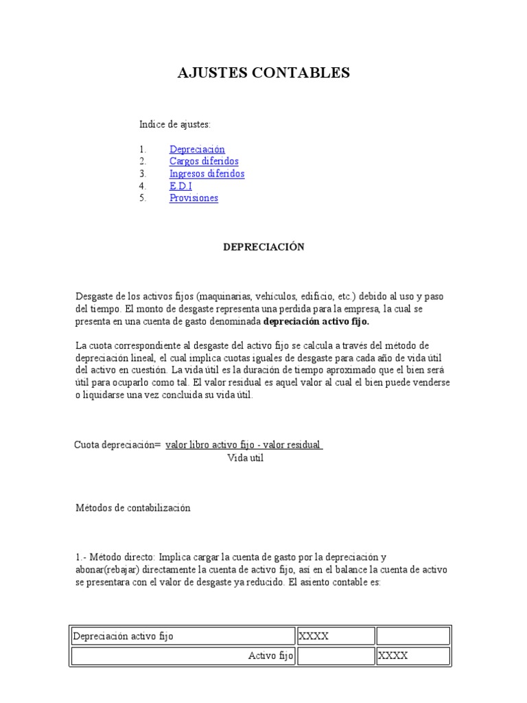 Ajustes Contables | PDF | Depreciación | Amortización (Negocio)