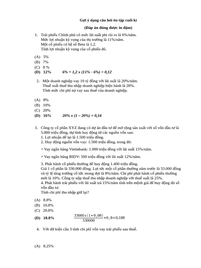 TCDN n01 On Thi Cuoi Ky | PDF