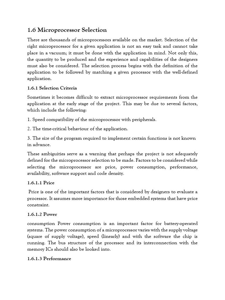 5-Microprocessor Selection - 085038 | PDF | Microprocessor | Central Processing Unit