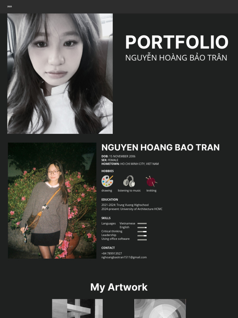 Black White Grayscale Portfolio Presentation | PDF