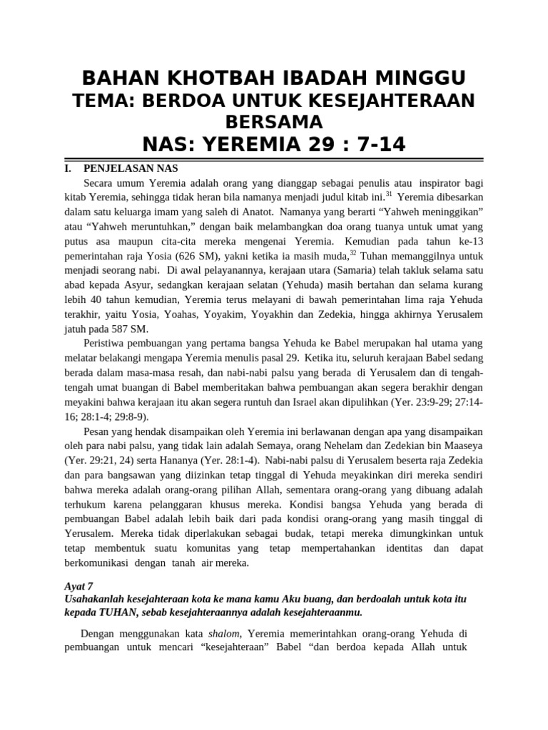 BAHAN KHOTBAH 25-05 | PDF