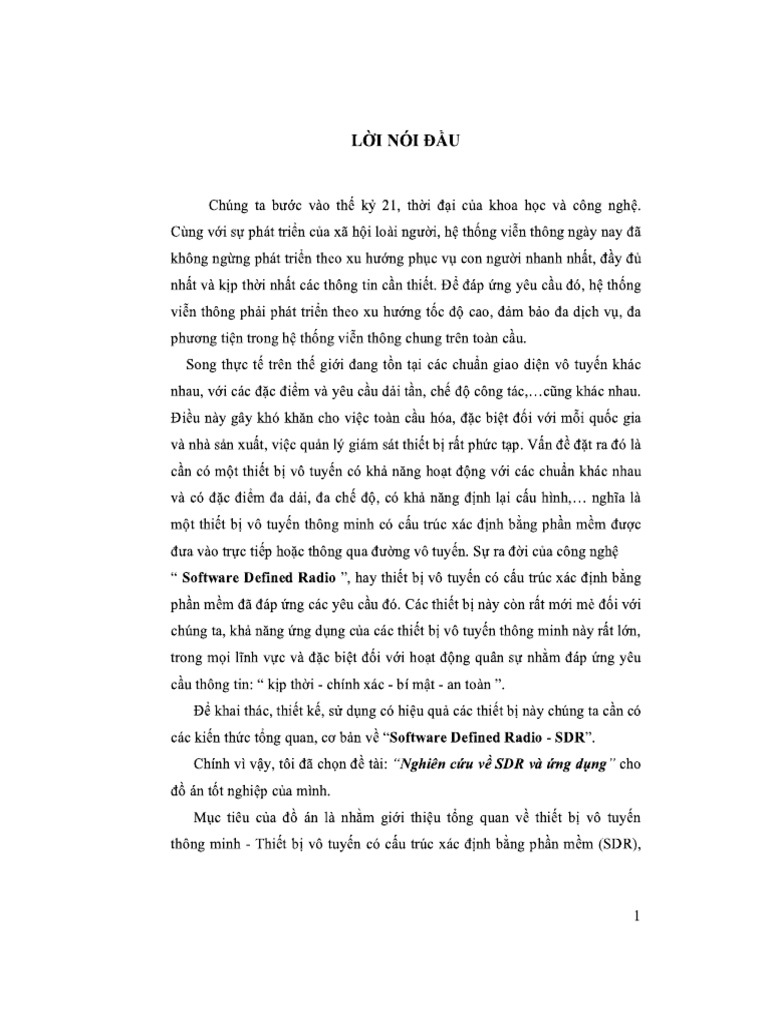 Nghien Cuu Ve SDR Va Ung Dung Luan Van Do An de Tai Tot Nghiep 2763 | PDF