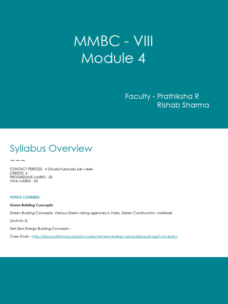 VARUNI S JOSHI - MMBC - VIII Module 4 | PDF | Green Building | Sustainable Architecture
