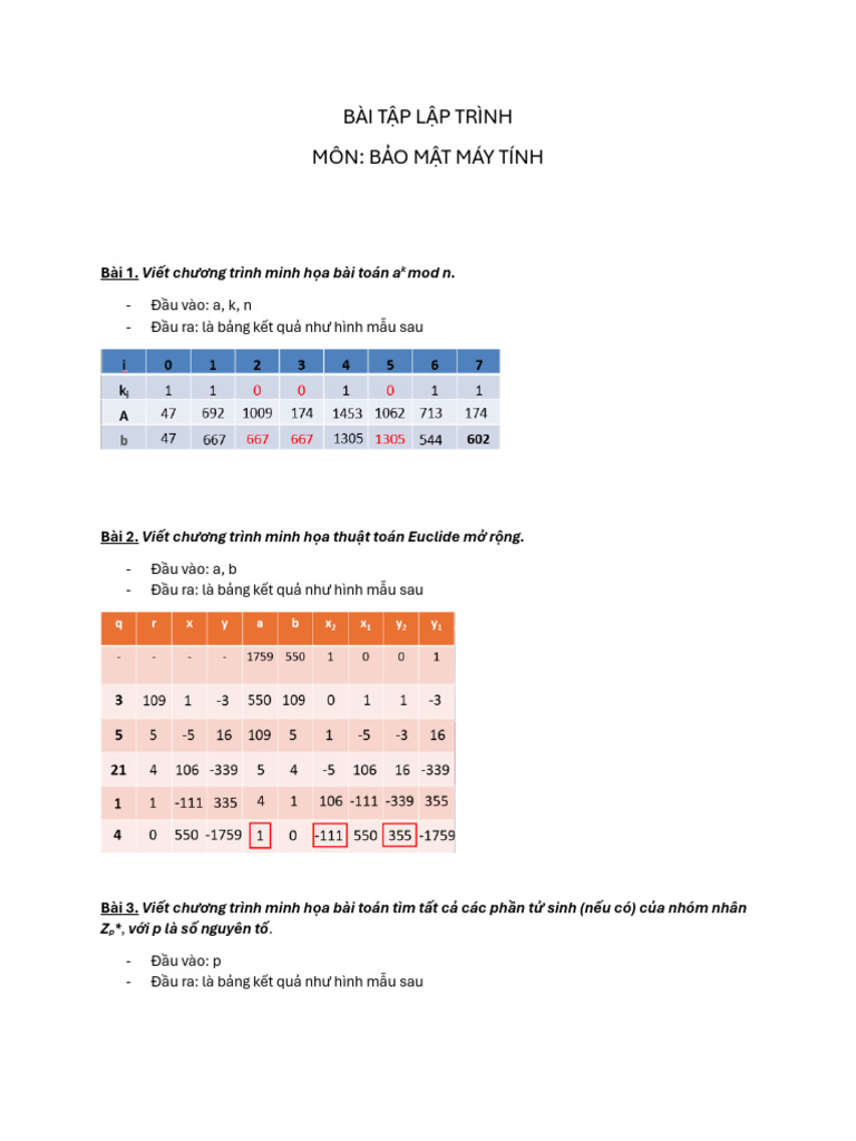 Bai Tap Lap Trinh | PDF