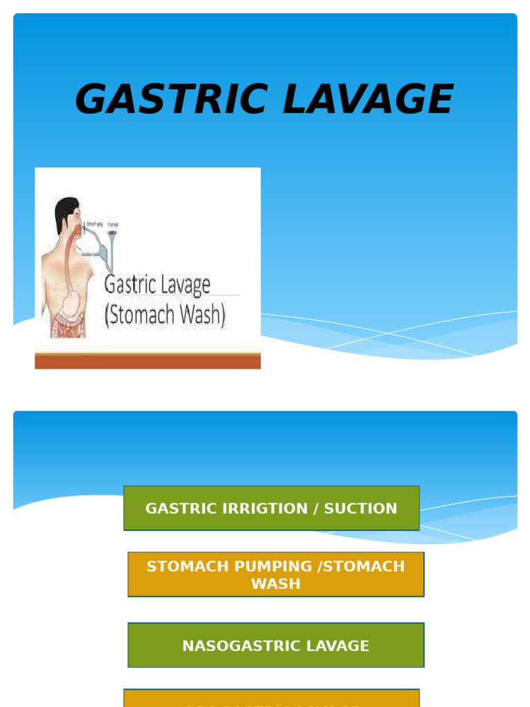 Gastric Lavage | PDF | Stomach | Clinical Medicine