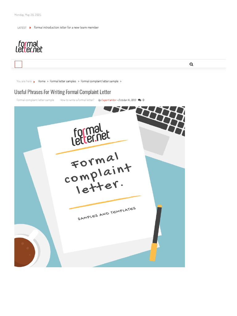 Formal Complaint Letter Guide | PDF