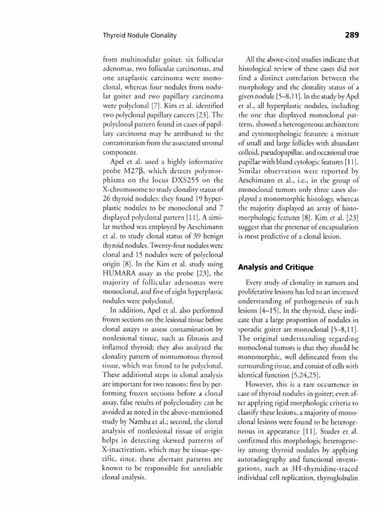 Clonality in Thyroid Nodules - The Hyperplasia-Neoplasia Sequence | PDF ...