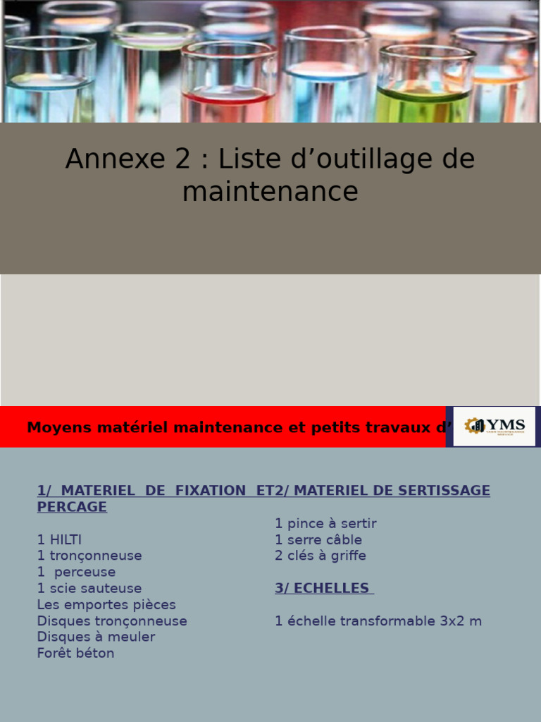 Annexe.2 - Moyen Matériel D'entretien Et de Maintenance | PDF