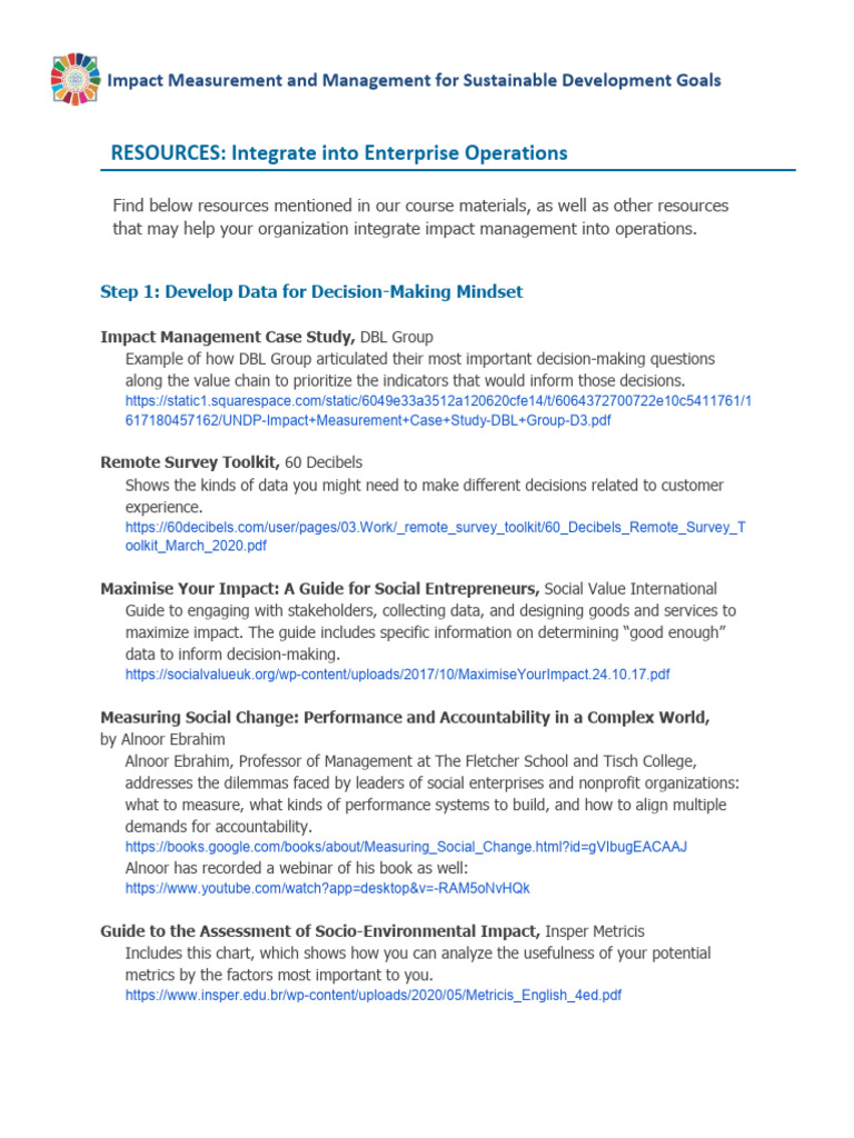 Resources_Integrate into Enterprise Operations | PDF | Decision Making ...