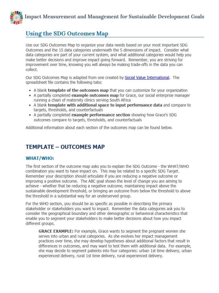 SDG Outcomes Map Template Guide | PDF | Risk