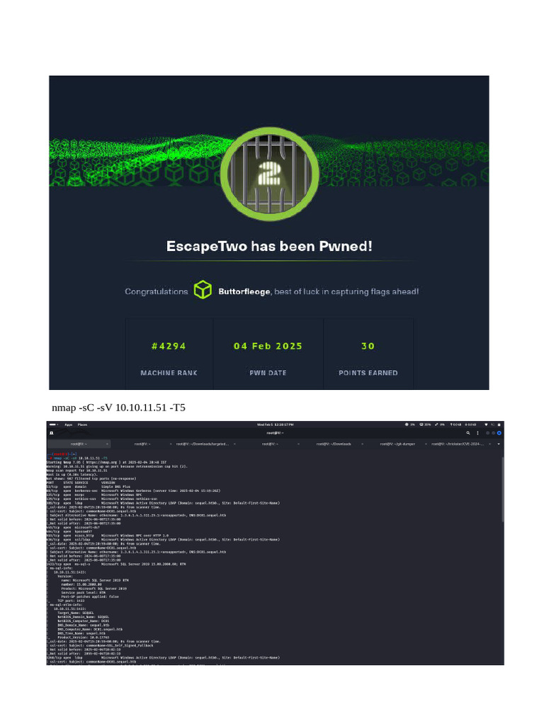 Escapetwo HTB Walkthrough | PDF