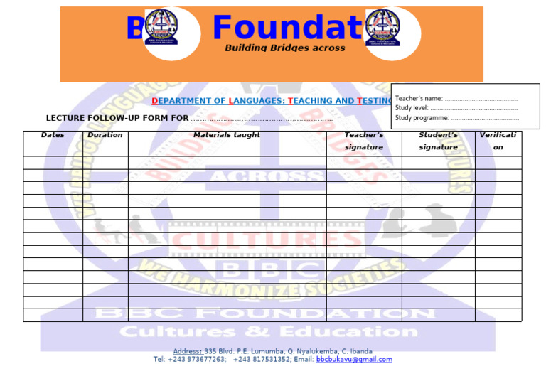 Class Follow-Up Forms | PDF