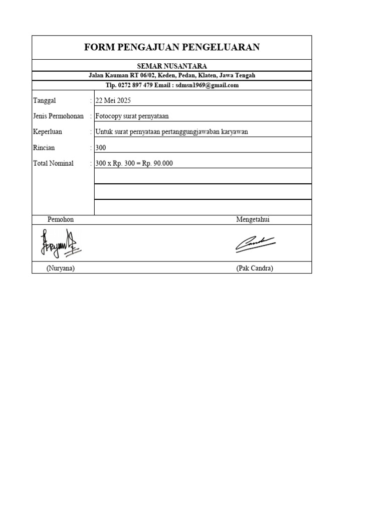Form Pengajuan Fotocopy SPPK Dan Sppo | PDF