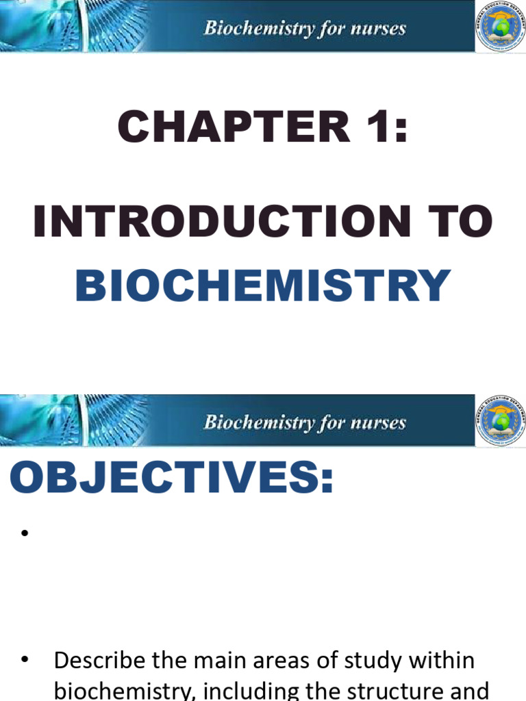 Biochemistry Chapter 1.1 | PDF