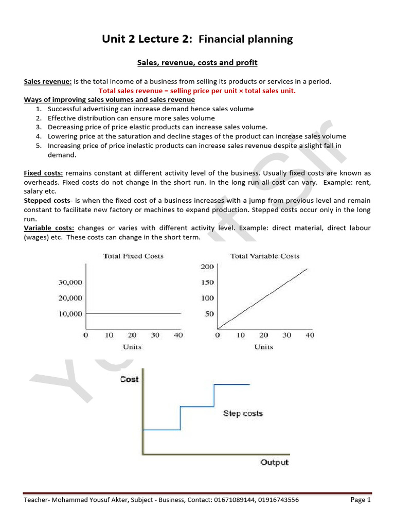 Financial Planning in Business Management | PDF | Elasticity (Economics ...