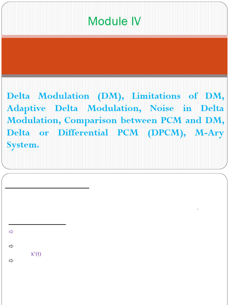 Delta Modulation Techniques Overview | PDF | Modulation | Sampling ...