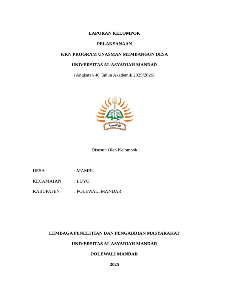 KKN UNASMAN: Pemberdayaan Desa Kunyi | PDF