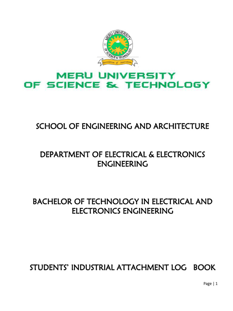 Electrical Engineering Attachment Logbook | PDF
