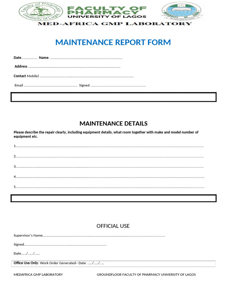 Maintenance Report | PDF