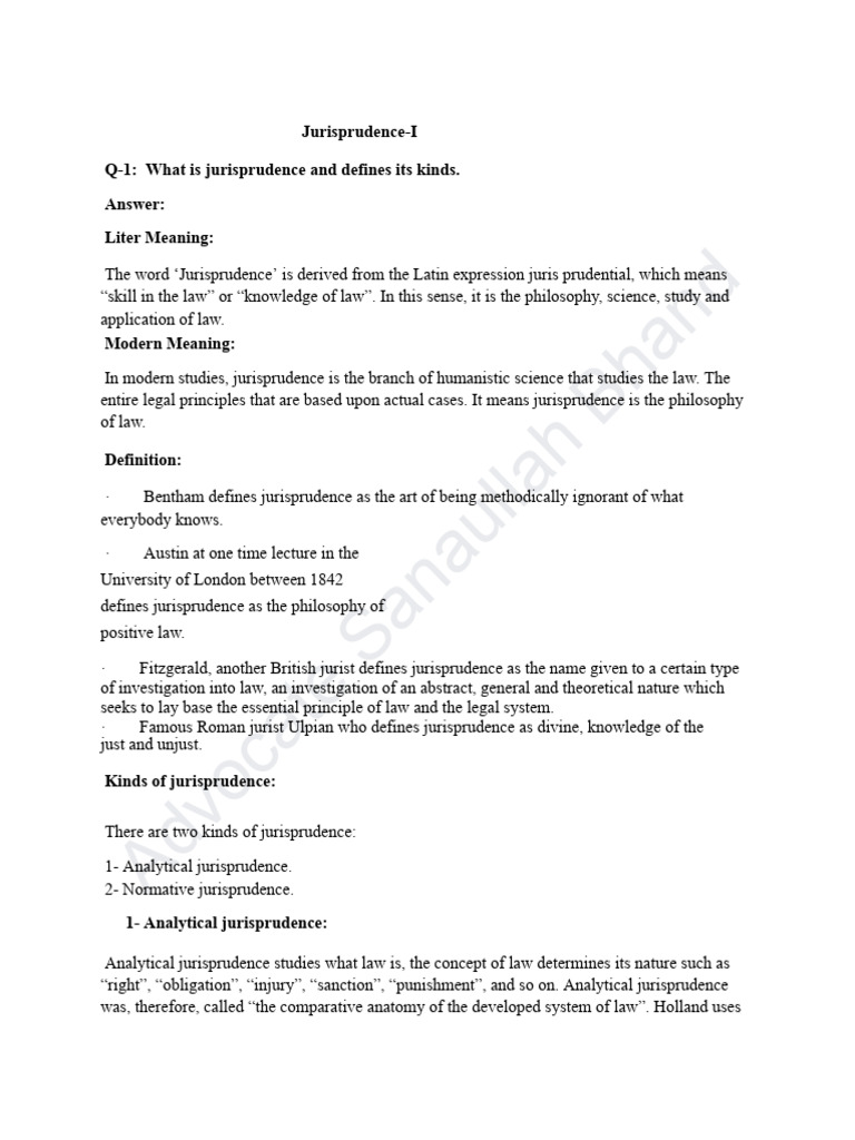 Understanding Jurisprudence and Law Types | PDF | Jurisprudence | Crimes