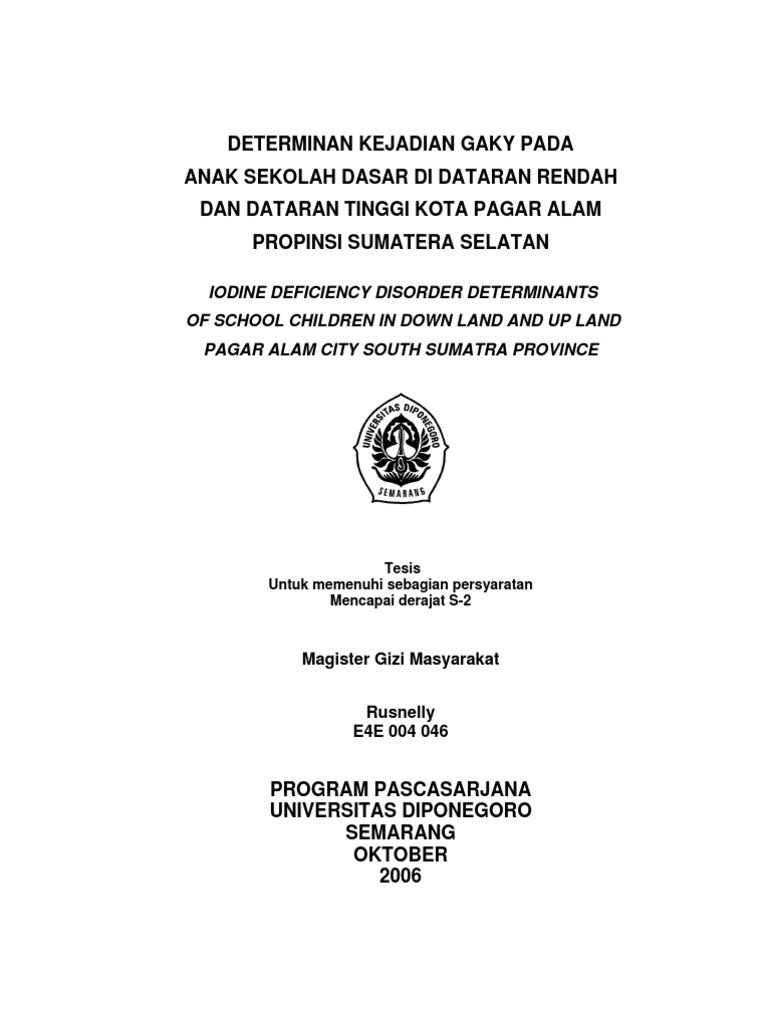 Determinan GAKY Anak SD Pagar Alam | PDF | Kesehatan Holistik