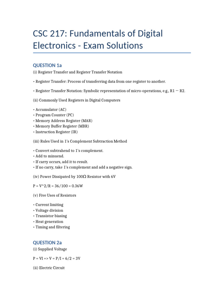 CSC217 Exam Solutions | PDF
