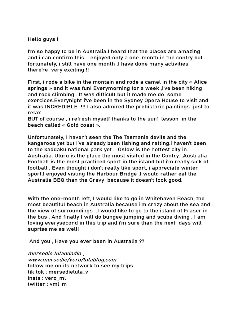 Tache Finale Anglais | PDF