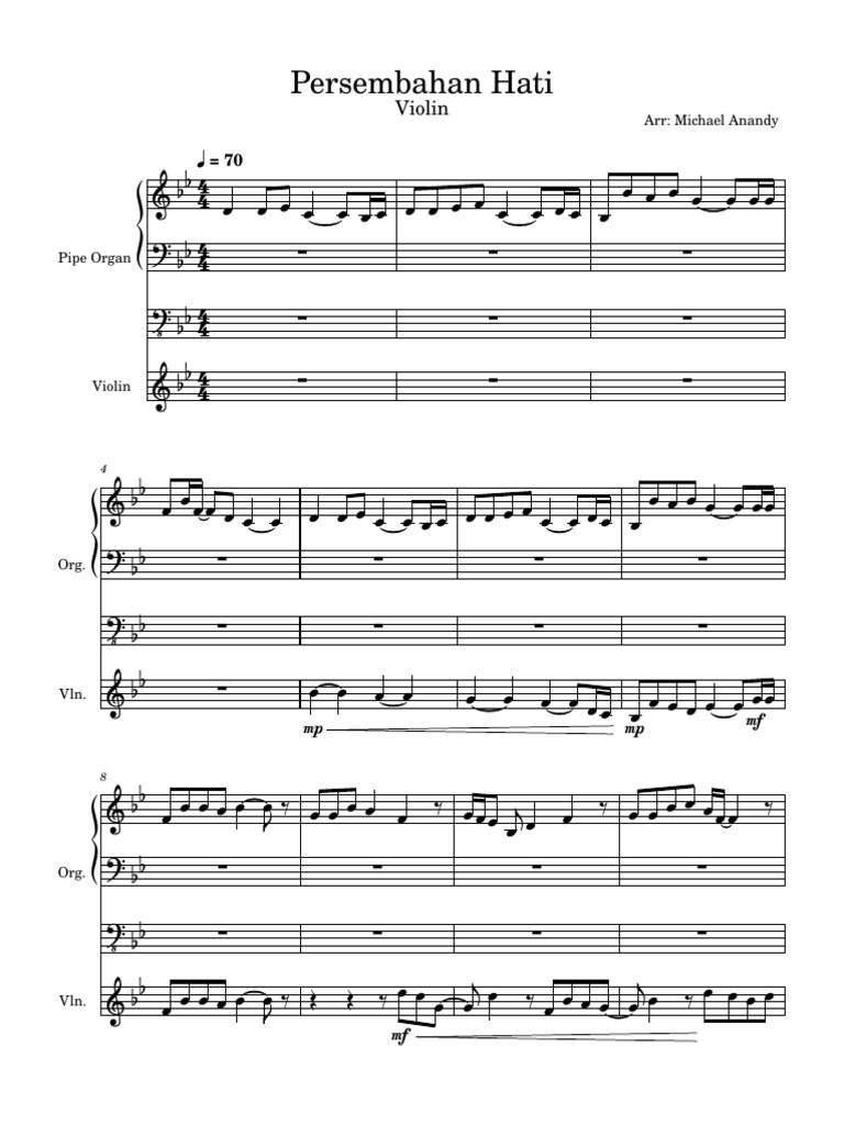 PERSEMBAHAN HATI REVISI (Violin) | PDF